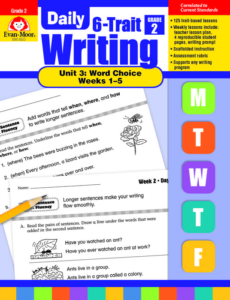 daily 6-trait writing bundle, grade 2, unit 3 word choice, weeks 1-5