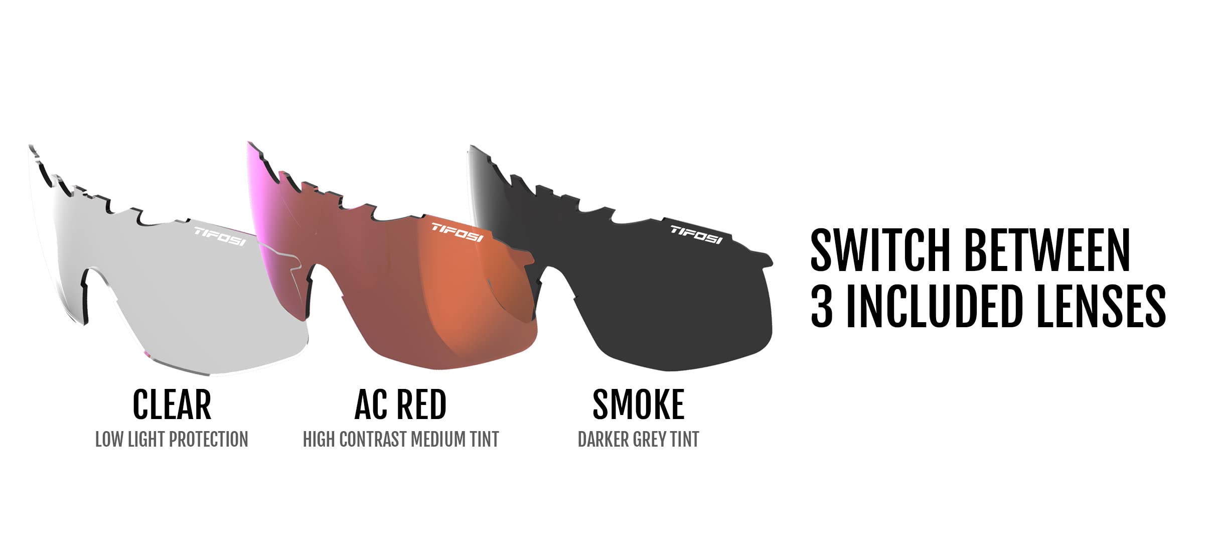 Tifosi Optics Sledge Sunglasses (Matte Black, Smoke/AC Red/Clear)