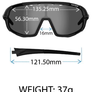 Tifosi Optics Sledge Sunglasses (Matte Black, Smoke/AC Red/Clear)