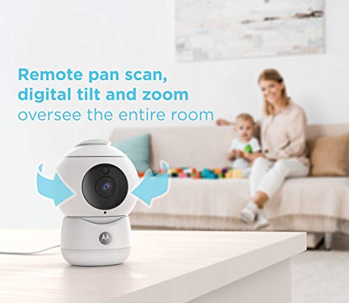 Motorola Peekaboo Twin Cameras WiFi 1080p Video Baby Monitor - Multi-Color Night Light, Two-Way Audio, Infrared Night Vision – 360 Degree Remote Pan Scan and Digital Zoom/Tilt, Soothing Sounds