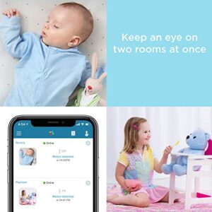 Motorola Peekaboo Twin Cameras WiFi 1080p Video Baby Monitor - Multi-Color Night Light, Two-Way Audio, Infrared Night Vision – 360 Degree Remote Pan Scan and Digital Zoom/Tilt, Soothing Sounds