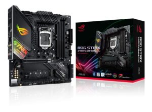 asus rog strix z490-g gaming (wifi 6) z490 lga 1200 (intel® 10th gen) sff micro atx gaming motherboard (12+2 power stages, intel® 2.5 gb ethernet, bluetooth v5.1 and aura sync)