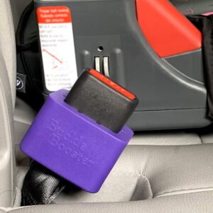 Seat Belt Receptacle Stabilizer by Buckle Booster (BPA-Free) - Raises Your Seat Belt for Easy Reach - No More Fishing Or Bruised Hands - Stands Buckle Upright, Fasten Seatbelt Easily (3-Pack, Purple)