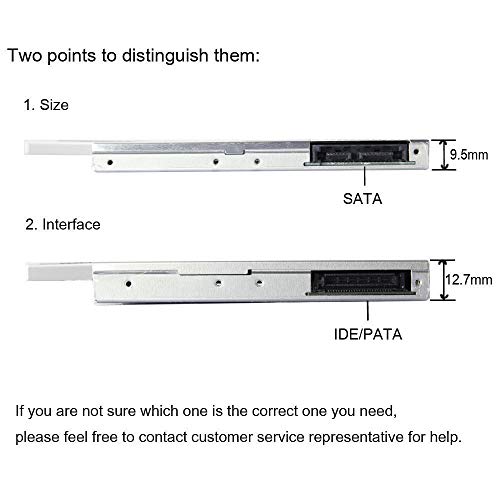 Storite 2nd HDD Ssd Hard Drive Caddy Adapter for Lenovo Ideapad U510 Z710 Z710a Thinkpad W540