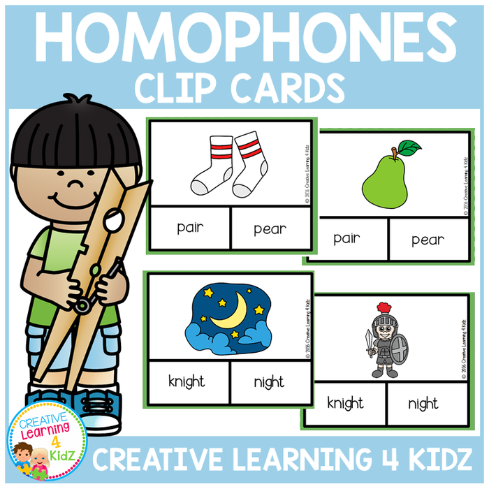 Homophone Clip Cards