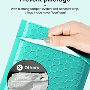 GSSUSA Teal Bubble Mailers, 4x8" Inches, 50 Pack, Usable Size 4x7" Bubble Mailers, Packaging for Small Business, Shipping Envelopes, Packaging Bags, Padded Envelopes, Shipping Supplies