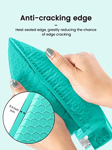 GSSUSA Teal Bubble Mailers, 4x8" Inches, 50 Pack, Usable Size 4x7" Bubble Mailers, Packaging for Small Business, Shipping Envelopes, Packaging Bags, Padded Envelopes, Shipping Supplies