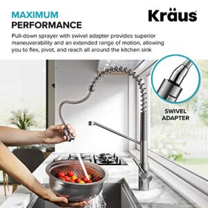 Kraus KPF-2631MB Oletto Commercial Style Pull-Down Single Handle Kitchen Faucet with QuickDock Top Mount Installation Assembly, Matte Black