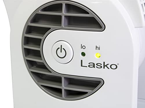 Lasko MyCool D300 Mini USB Desk Fan with 40in. USB Cable and Bonus AC Adapter – Small Quiet Portable Personal 2-Speed Fans for Staying Cool at Home, Work, Office, Dorm, Car, and Travel, White