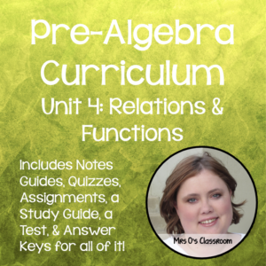 pre-algebra unit 4: relations & functions