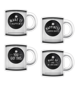 schoolgirl style | industrial café motivational coffee mugs cut-outs | printable