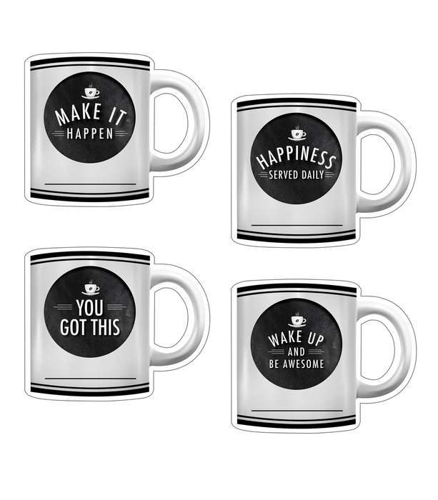 Schoolgirl Style | Industrial Café Motivational Coffee Mugs Cut-Outs | Printable