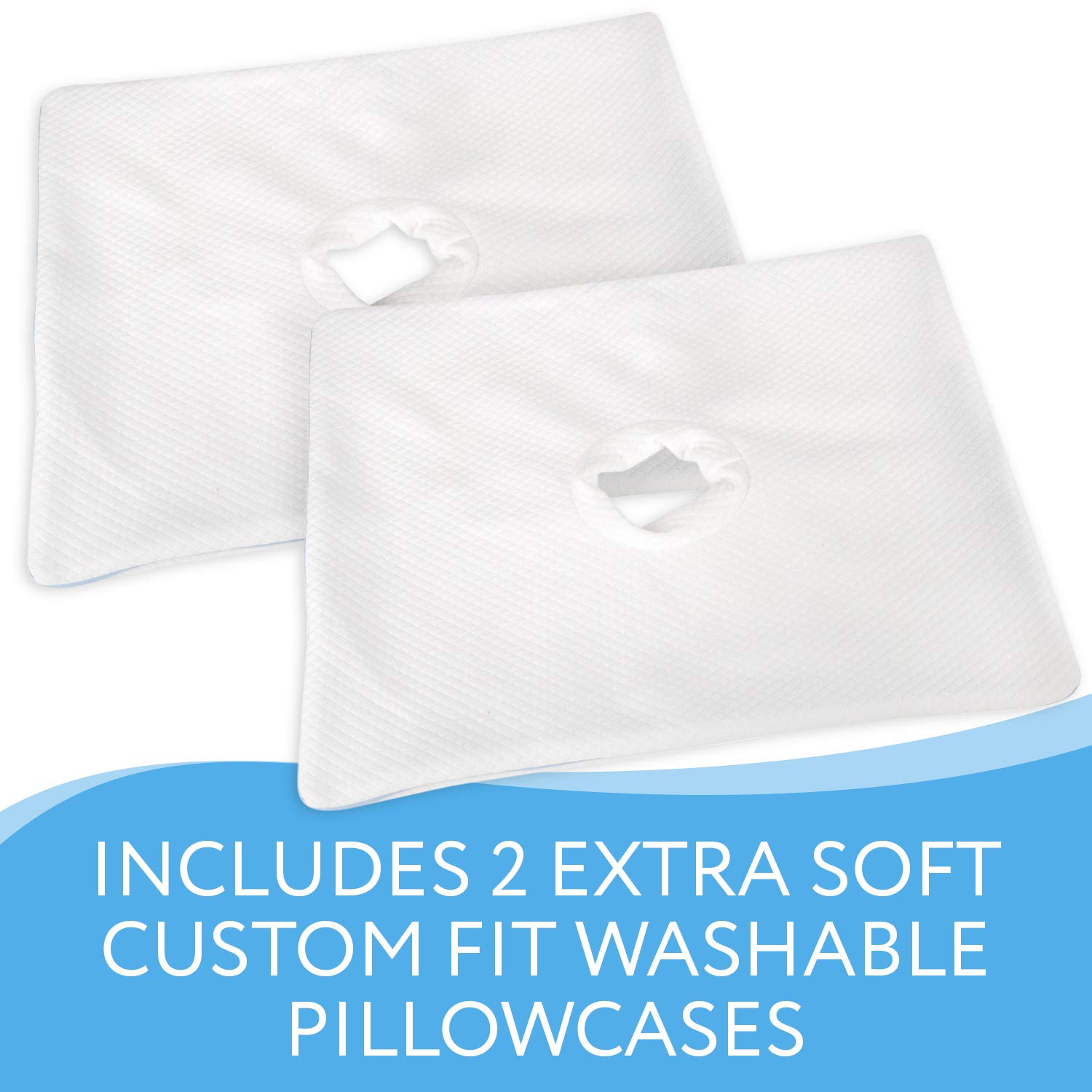 IMPRESA Firm Memory Foam Pillow with an Ear Hole - Includes 2 Pillowcases - FSA/HSA Eligible - Helps Reduce Ear Pain from CNH, Pressure Sores, Post Ear Surgery, Ear Pain or Ear Plugs - Non-Adjustable