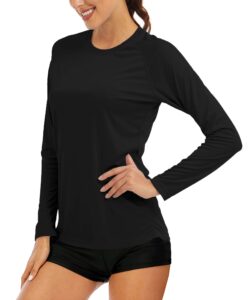 uv shirts for women long sleeve shirts for women running shirts summer shirt hiking shirts women sun protection shirts fishing shirts black