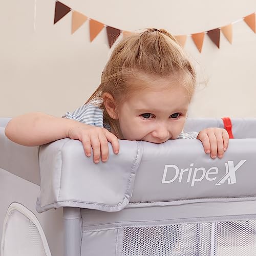 Dripex Baby Playpen, 79"×59" Play Pens for Babies and Toddlers, Safe Anti-Fall Play Yard with Gates, Baby Fence with Breathable Mesh, Indoor & Outdoor Kids Activity Center, Ash Grey