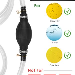 KATUMO Siphon Pump, Upgraded 15MM Enlarged Caliber Siphon Fuel Hand Pump for Gasoline, Oil, Diesel & Water with Hoses, Pinch Clips, Hose Retainer, Brass Extender