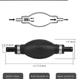 KATUMO Siphon Pump, Upgraded 15MM Enlarged Caliber Siphon Fuel Hand Pump for Gasoline, Oil, Diesel & Water with Hoses, Pinch Clips, Hose Retainer, Brass Extender