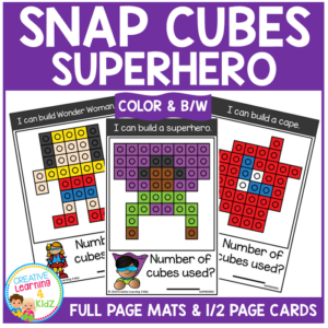 snap cubes activity - superhero