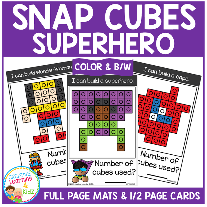 Snap Cubes Activity - Superhero