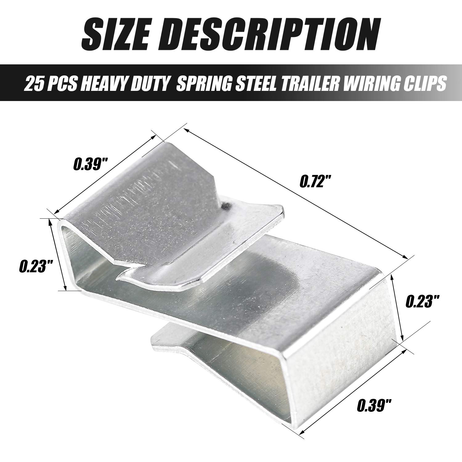 CZC AUTO 25PCS Trailer Frame Wire Clips - Frame Mount Trailer Light Wiring Clips for Boat Trailer