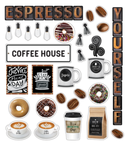 schoolgirl style | industrial café espresso yourself bulletin board set | printable