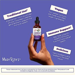 MaryRuth Organics Elderberry Syrup Extra Strength, USDA Organic Elderberry, Sugar Free Adults & Kids Immune Support Supplement for Ages 1+, Clean Label Project Verified®, Vegan, Gluten Free, 2 Fl Oz