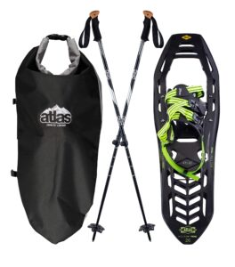 atlas snowshoes helium-trail kit, black/bright green, 23