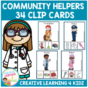 community helper clip cards