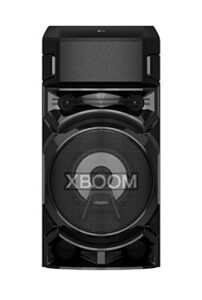 lg xboom rn5 bluetooth audio system, booming bass, led party lighting, karaoke with voice filters, xboom app controlled, bluetooth, dual usb, mic input