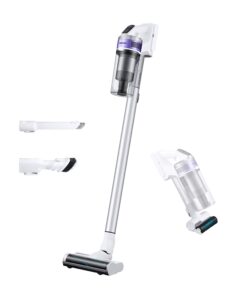 samsung jet 70 pet cordless stick vacuum long lasting battery and 150 air watt suction power, complete with mini motorized tool, violet