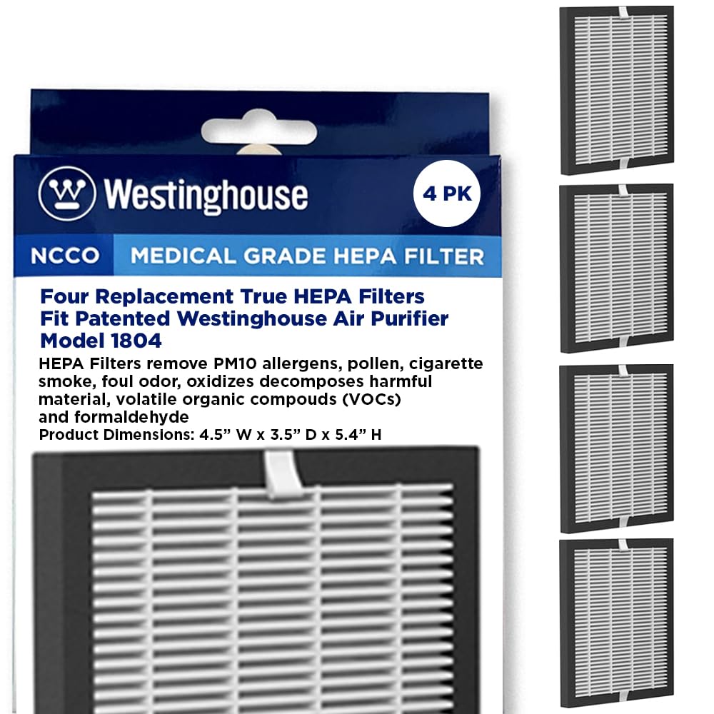 Westinghouse Air Purifier True HEPA Filter Replacement Compatible with 1804 Model (Set of 4)