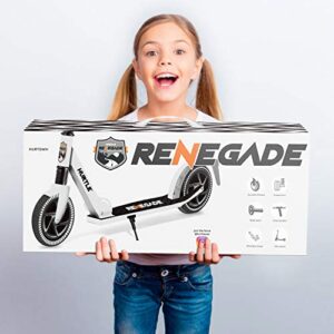 Hurtle Renegade Kick Scooters for Kids Teenagers Adults- 2 Wheel Kids Scooter with Adjustable T-Bar Handlebar - Alloy Anti-Slip Deck - Portable Folding Scooters for Kids with Carrying Strap