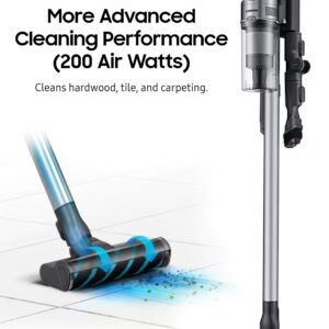 Samsung Jet 75 Stick Cordless Lightweight Vacuum Cleaner with Removable Long Lasting Battery and 200 Air Watt Suction Power, Complete with 180 Deg Swivel Brush, Titan Silver