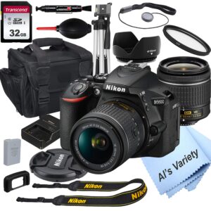 nikon d5600 dslr camera with 18-55mm vr lens + 32gb card, tripod, case, and more (18pc bundle)