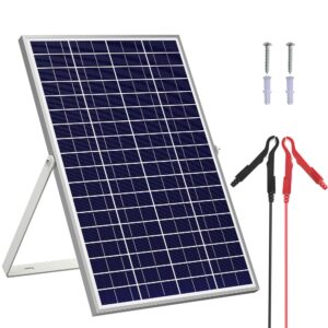 solperk 30w 24v solar panel kit, solar battery trickle charger maintainer + adjustable mount bracket for automotive motorcycle boat marine rv