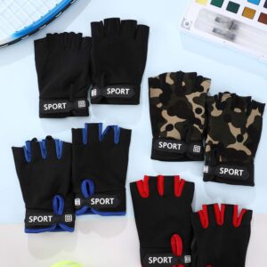 SATINIOR 4 Pairs Kids Half Finger Cycling Gloves Non Slip Sports Gloves for Summer Outdoor Sports Children