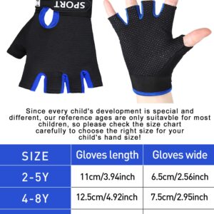 SATINIOR 4 Pairs Kids Half Finger Cycling Gloves Non Slip Sports Gloves for Summer Outdoor Sports Children