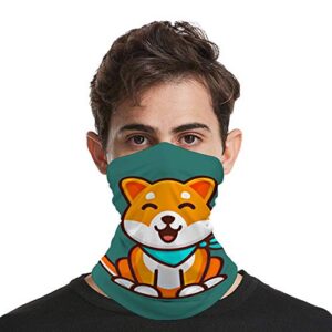 shiba inu dog-1 sun uv protection neck gaiter mask magic face cover scarf dust wind bandana balaclava headwear for fishing hiking cycling