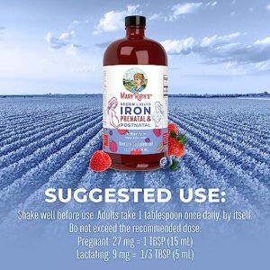 MaryRuth Organics | Liquid Iron Supplement Prenatal & Postnatal for Pregnant & Lactating | Iron Deficiency | Immune Support | Sugar/Gluten Free | Vegan | Non-GMO | 15.22 Fl Oz