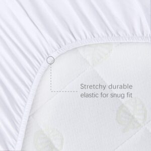 Waterproof Bassinet Mattress Pad Cover Compatible with Baby Delight Beside Me Dreamer Bassinet, 2 Pack, Ultra Soft Viscose Made from Bamboo Terry Surface, Breathable and Easy Care