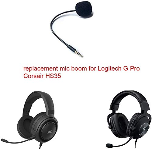 Microphone Replacement mic Boom Compatible for Logitech G Pro G433 Corsair HS35 HS45 Xbox One PS4 Nintendo Switch Computer PC Mac Gaming Headsets