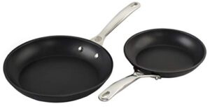 le creuset toughened nonstick pro cookware set, 2 pc. (8" & 10" fry pan),gray