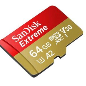 SanDisk Extreme 64GB V30 A2 MicroSDXC Memory Card for DJI Works with Mavic Air 2 Drone 4K 8K Bundle with (1) Everything But Stromboli MicroSD Reader