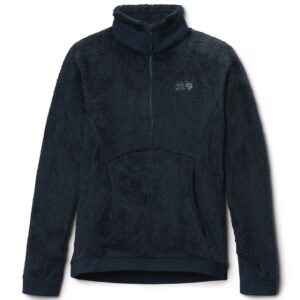 mountain hardwear women's polartec high loft pullover, dark storm, small