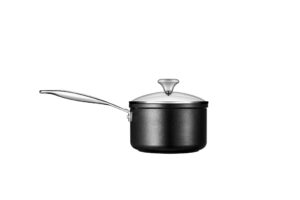 le creuset toughened nonstick pro saucepan with glass lid, 2 qt.