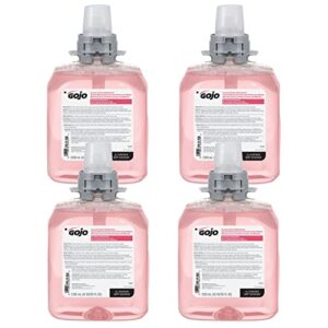 gojo fmx-12 luxury foam handwash, cranberry scent, ecologo certified, 1250 ml foam soap refill for gojo fmx-12 push-style dispenser (pack of 4) – 5161-04