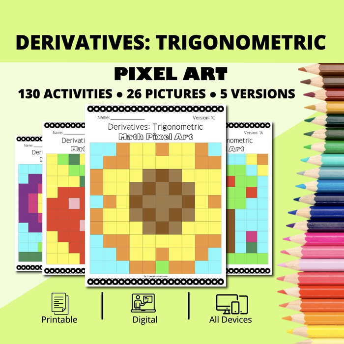 Spring: Derivatives Trigonometric Pixel Art