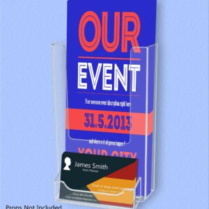 Marketing Holders 4 Pack Brochure Holder with Hardware for 4 Inch Trifolds and 3.5" x 2" Cards Printed Media for Tourist Attractions Gift Shops Retail Flyers Clear Acrylic Wall Mount