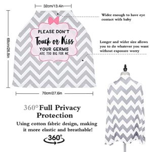 Metplus No Touch Sign Car Seat Cover for Babies, Mom Nursing Covers Breastfeeding Scarf, Multi Use Infant Carseat Canopy for Newborn Carrier/Stroller/Shopping Cart, Baby Shower Gifts for Boy Girl