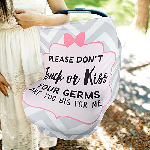 Metplus No Touch Sign Car Seat Cover for Babies, Mom Nursing Covers Breastfeeding Scarf, Multi Use Infant Carseat Canopy for Newborn Carrier/Stroller/Shopping Cart, Baby Shower Gifts for Boy Girl